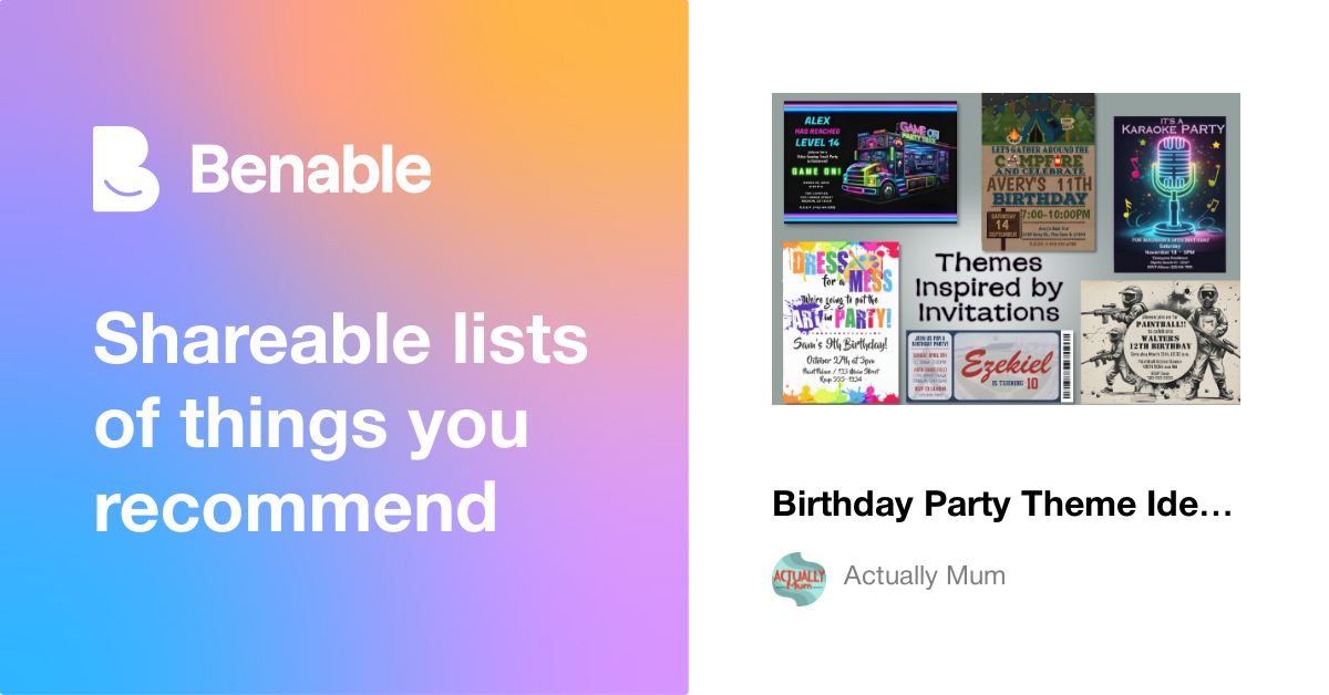 Birthday Party Theme Ideas (for older kids 8-14 y/o)