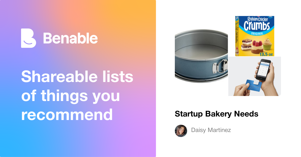 Startup Bakery Needs