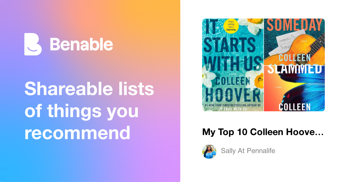 My Top 10 Colleen Hoover's Book (From Good to Best)