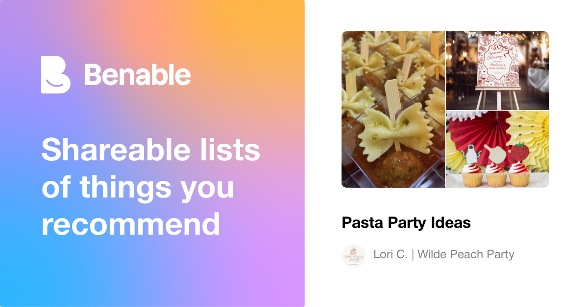 Pasta Party Ideas