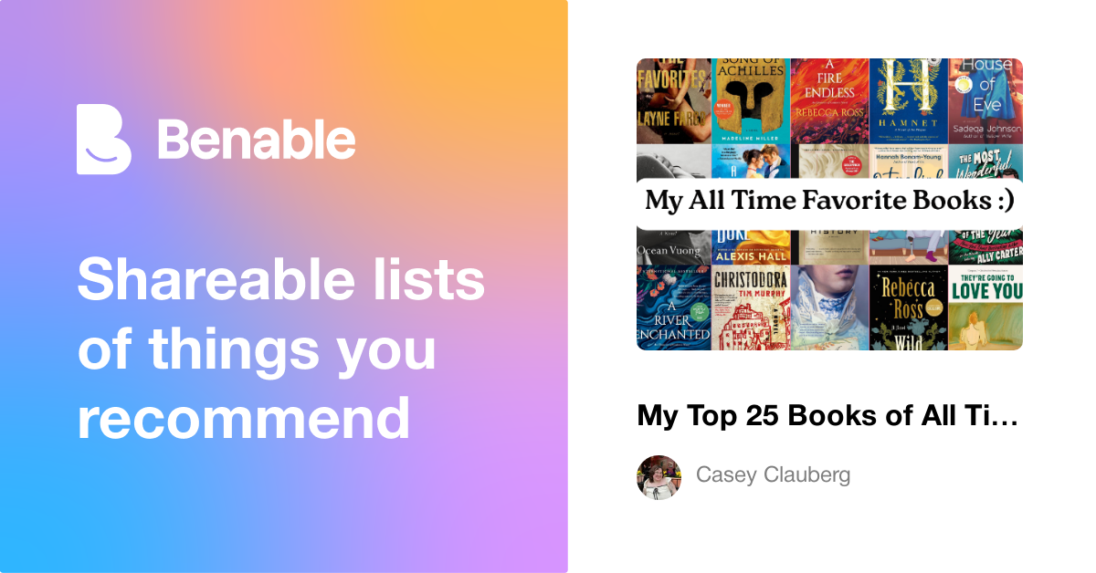 My Top 25 Books of All Time!