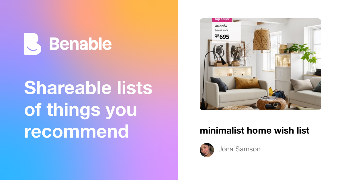 minimalist home wish list