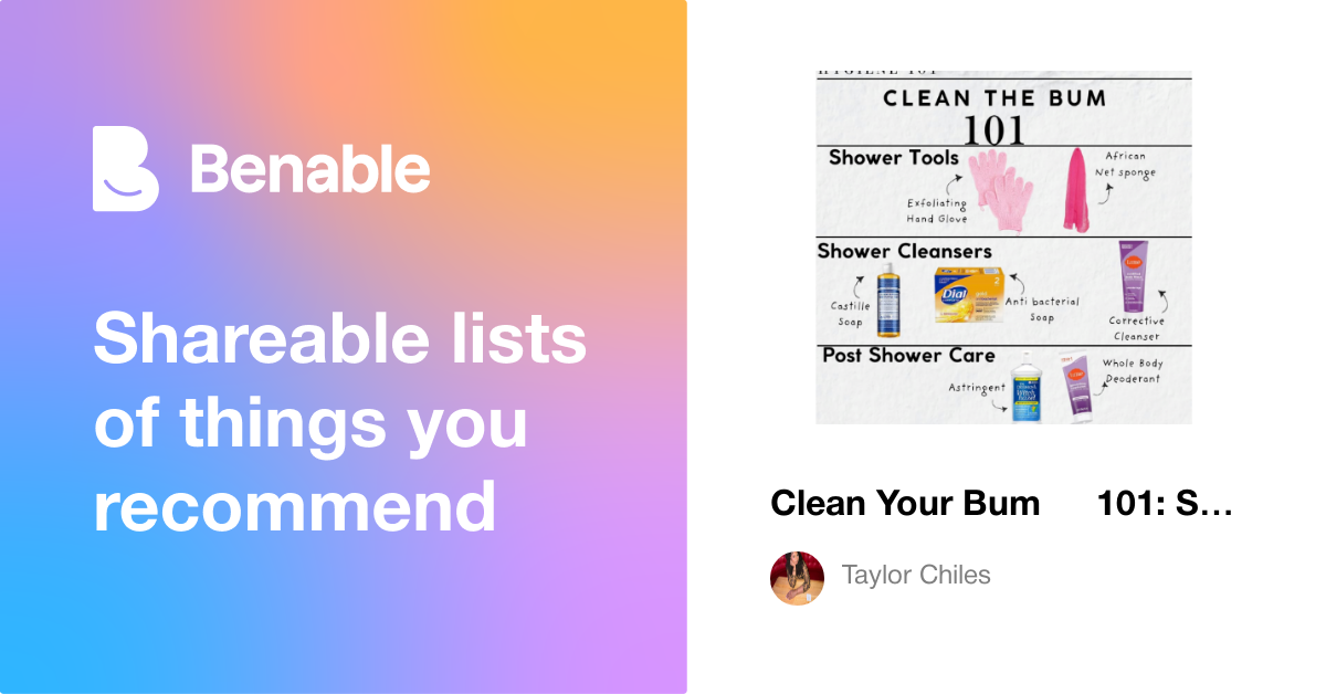 Clean Your Bum 🍑 101: Shower & Post-Shower Essentials for Everyday ...