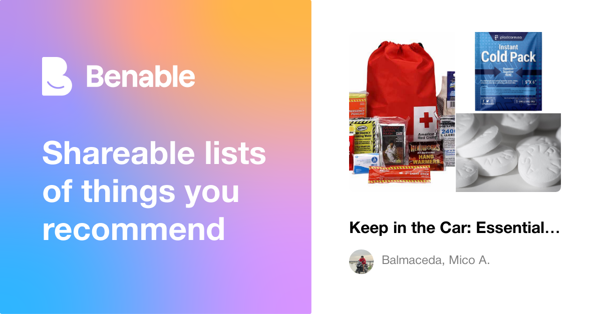 Keep in the Car: Essential Med Kit