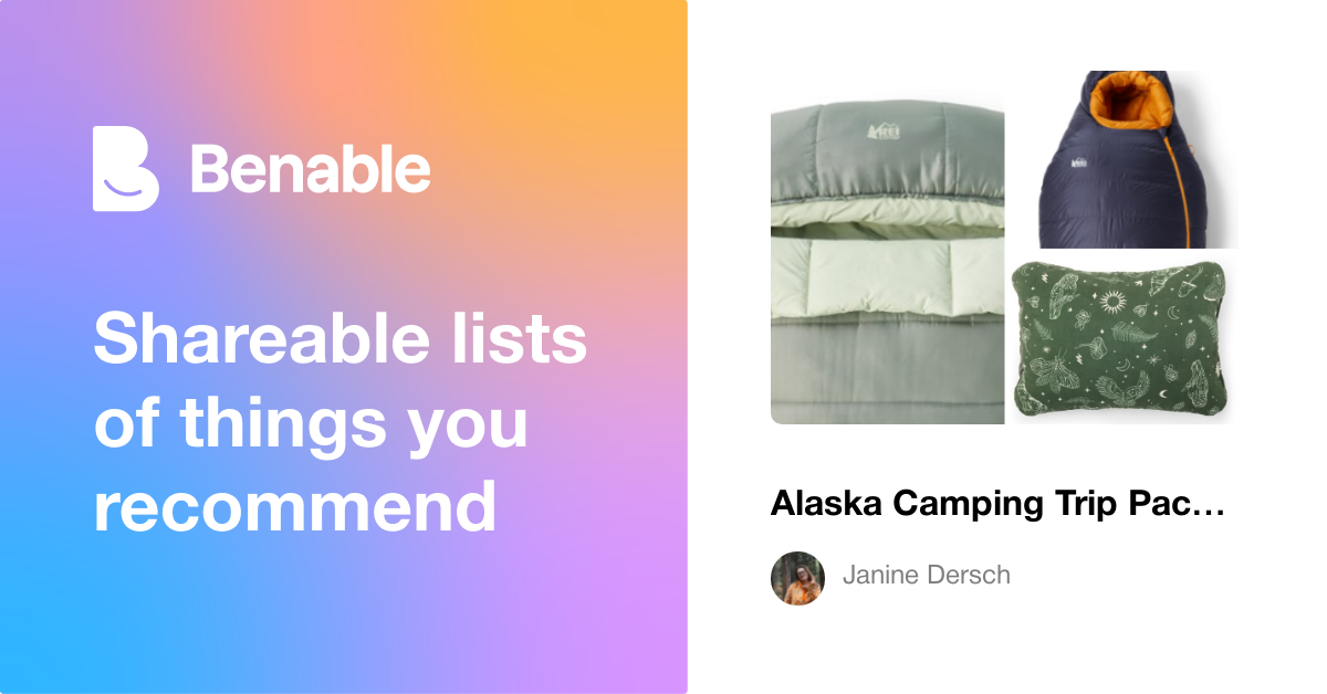 Alaska Camping Trip Packing List