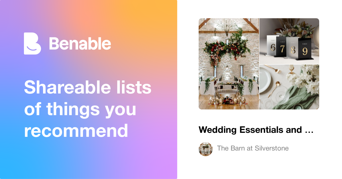 Wedding Essentials and Must-Haves