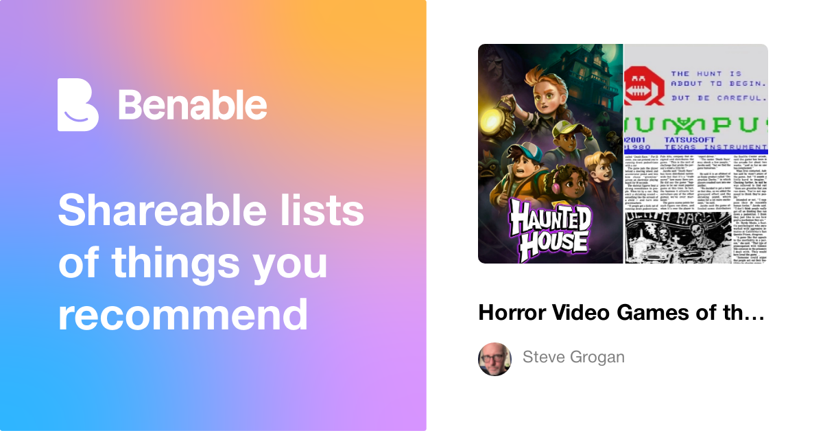 Horror Video Games of the 70s, 80s, 90s, 00s, and 10s