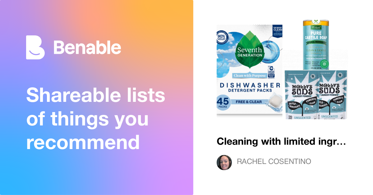 Cleaning with limited ingredients - safe for family