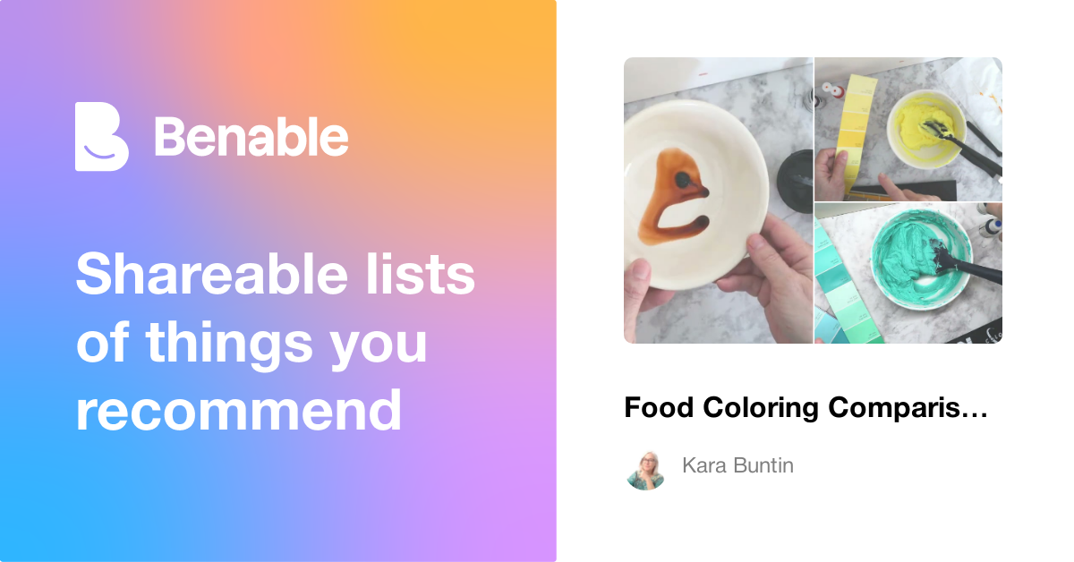 Food Coloring Comparisons and Demos