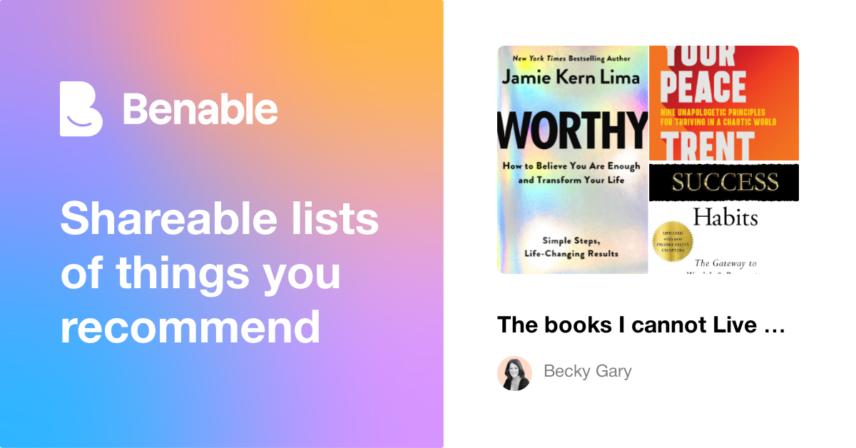 The books I cannot Live without