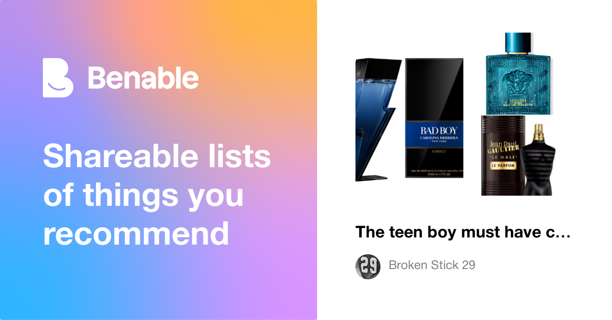 The teen boy must have cologne list!