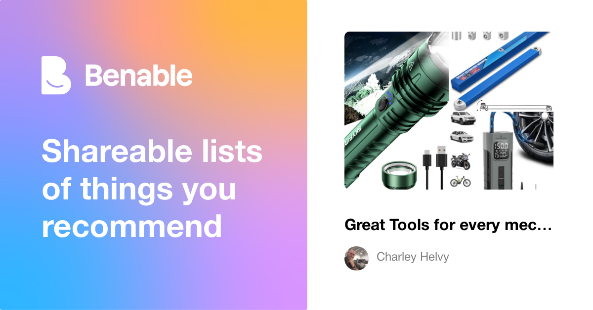 Great Tools for every mechanic! What tools would you add to this list?