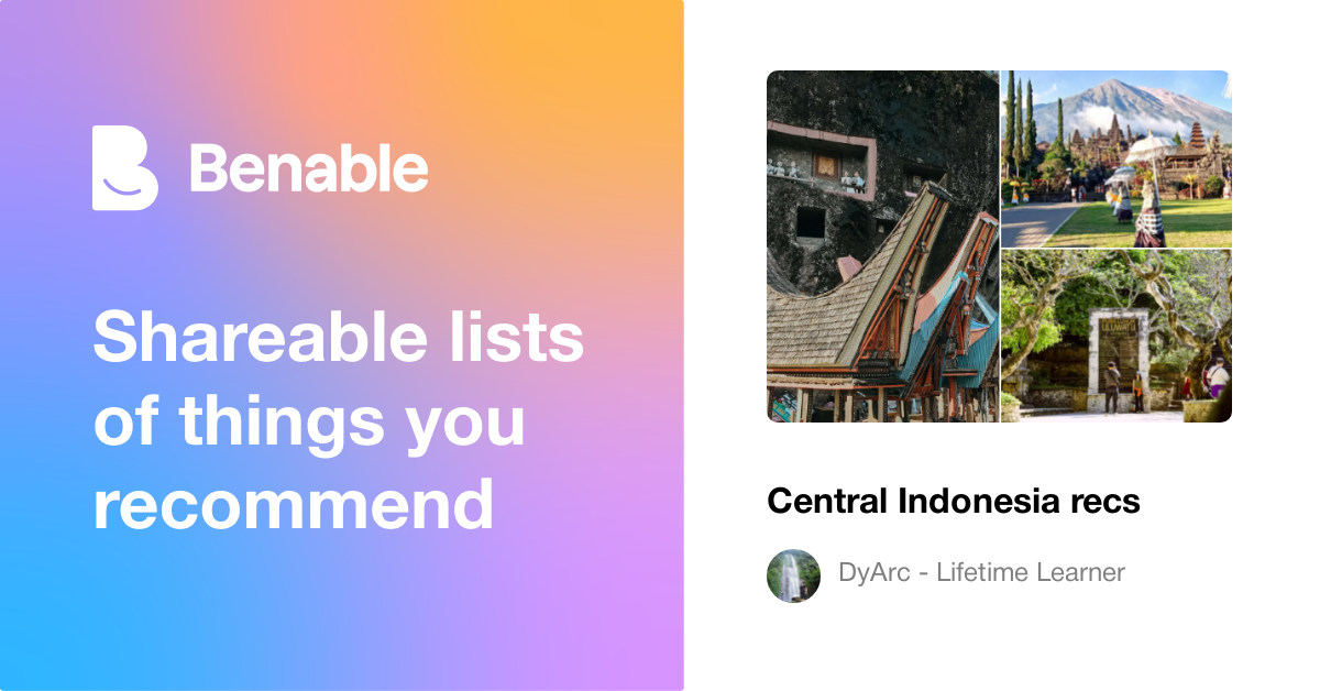 Central Indonesia recs