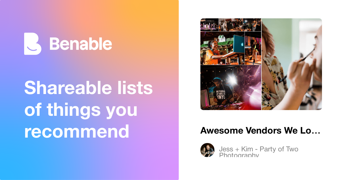 Awesome Vendors We Love Working With