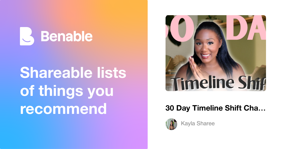 30 Day Timeline Shift Challenge