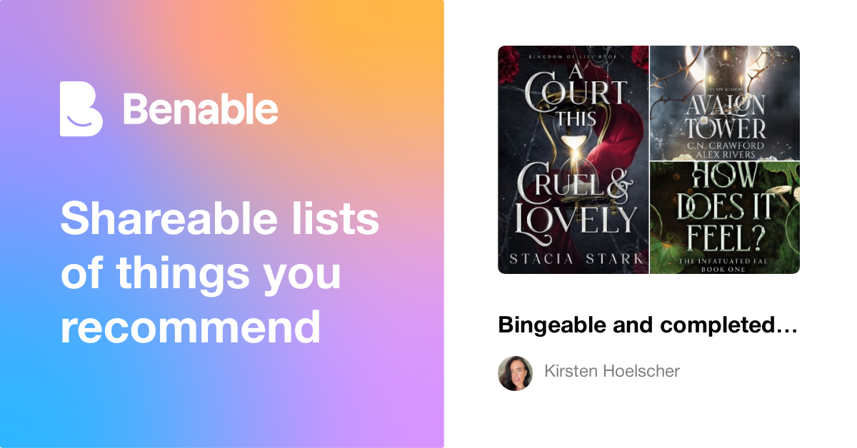 Bingeable and completed fantasy romance series