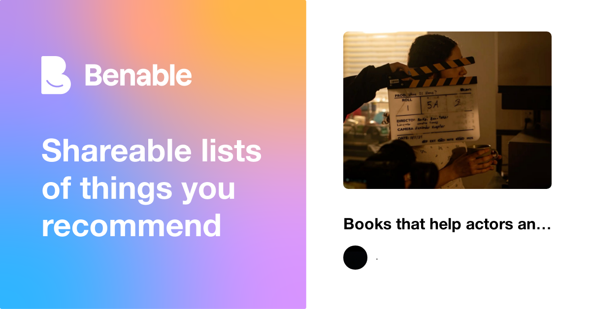 Books that help actors and directors to be more productive in their ...