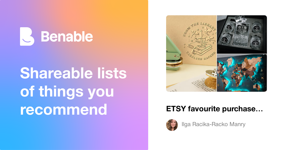 ETSY favourite purchases over the years