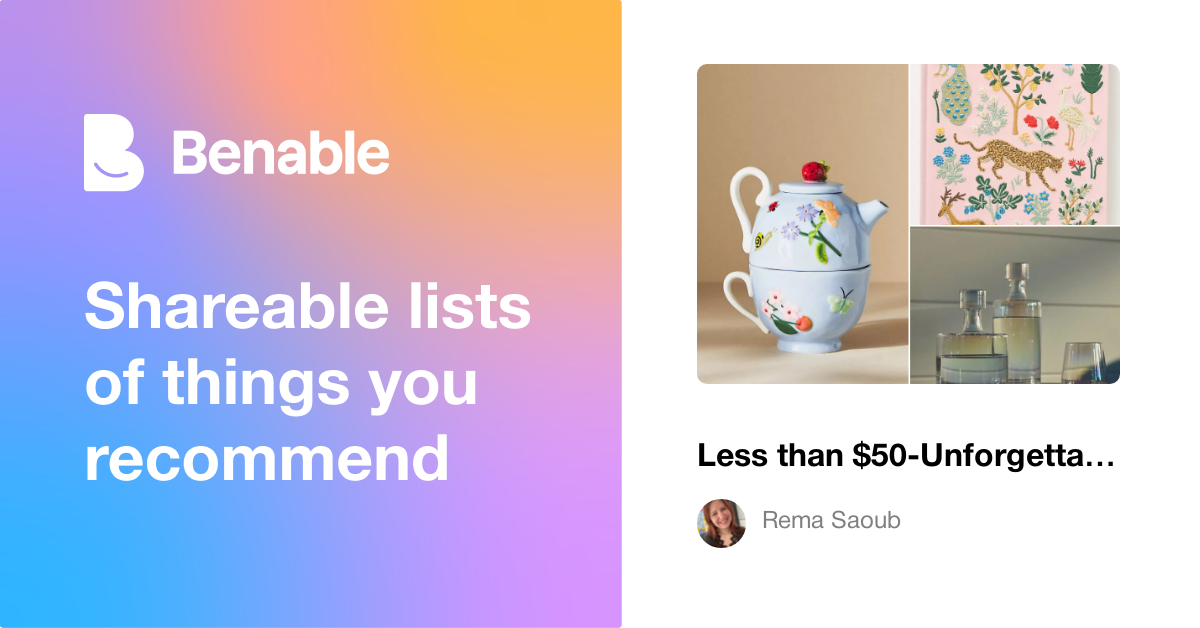 Less than $50-Unforgettable and Simple Gifts: The Ultimate List