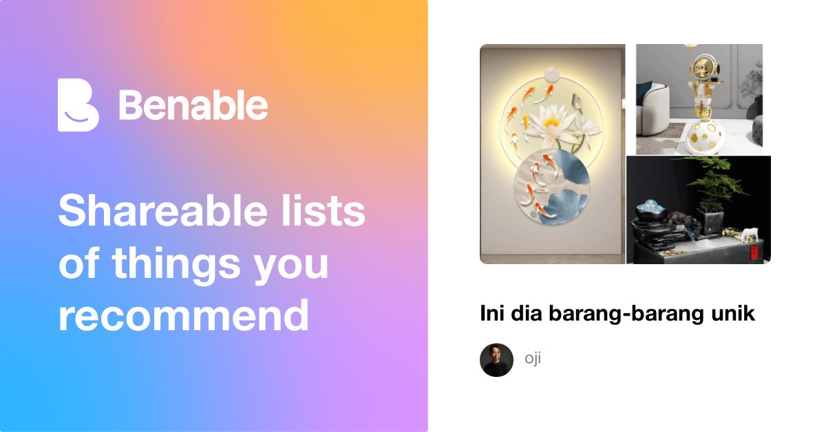 Ini dia barang-barang unik