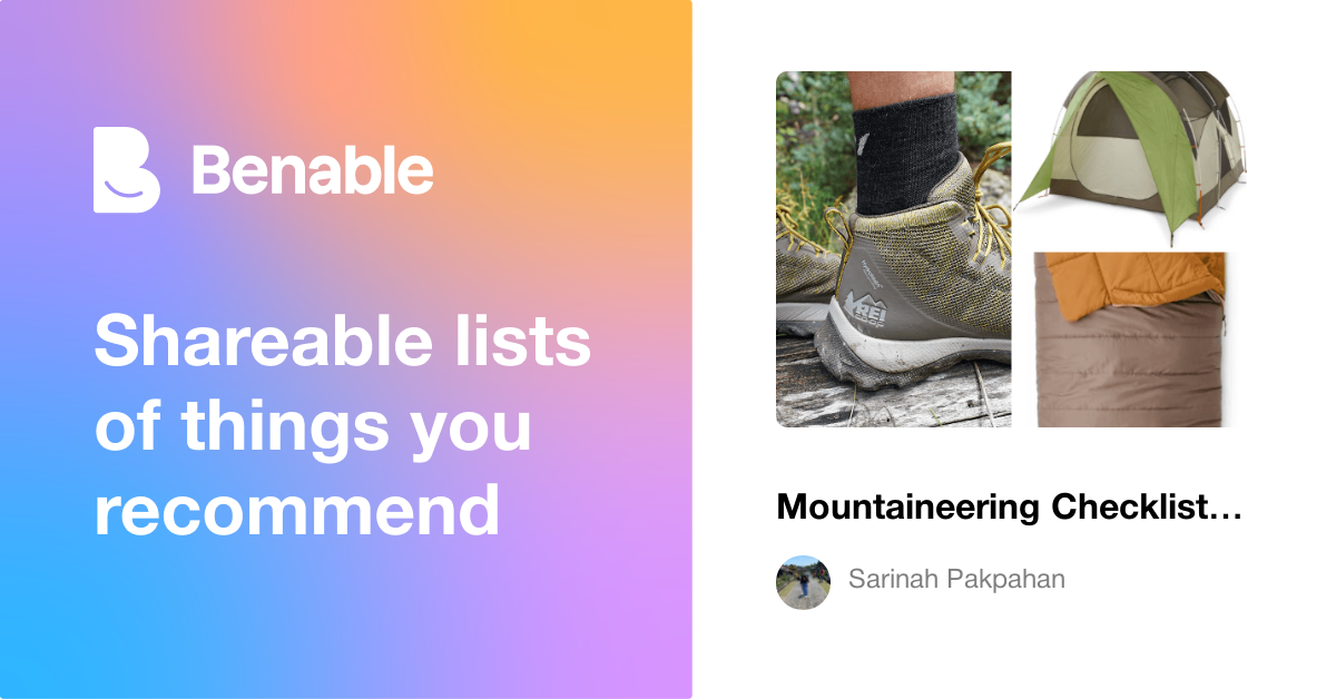 Mountaineering Checklist, Check!!