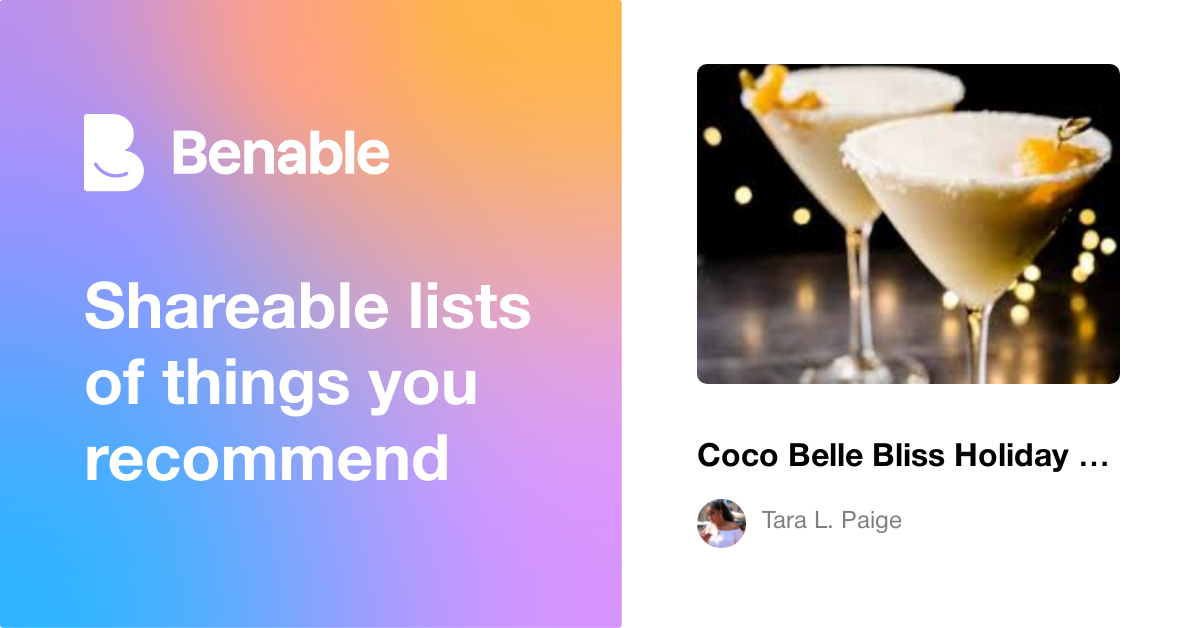 Coco Belle Bliss Holiday Cocktail Recipe