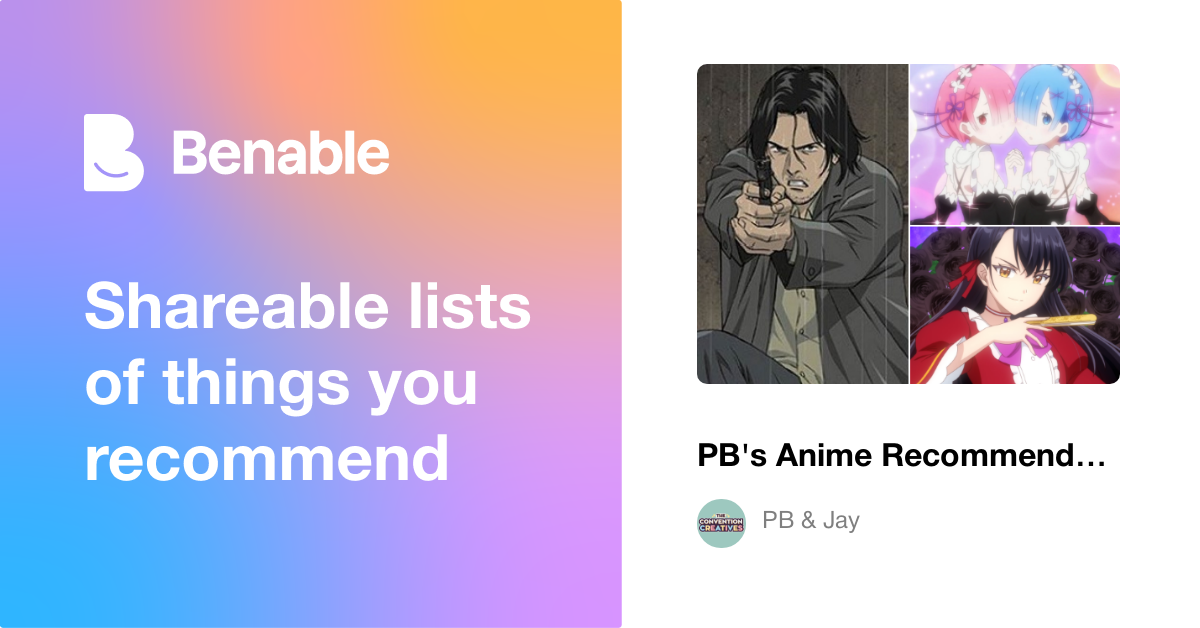 PB's Anime Recommendations