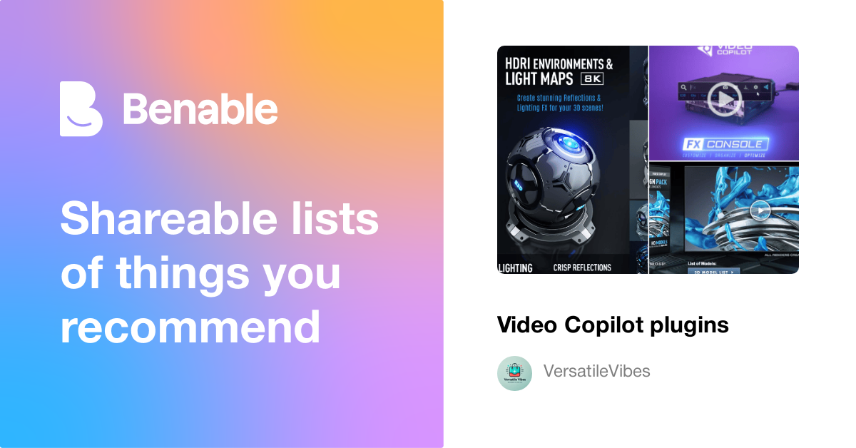 Video Copilot plugins
