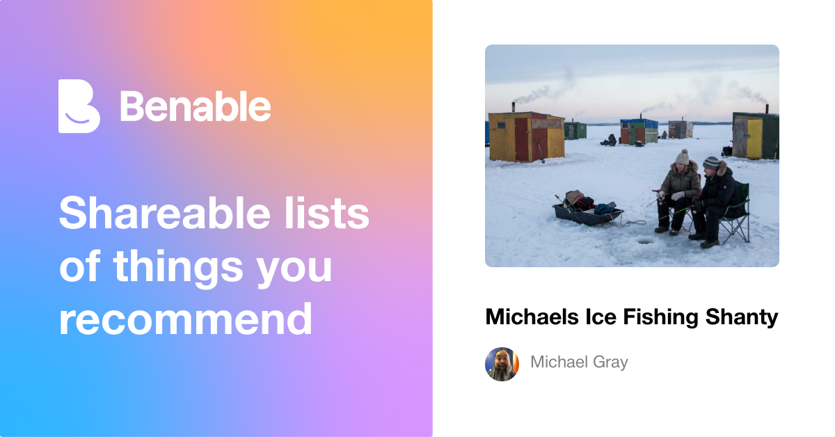 Michaels Ice Fishing Shanty