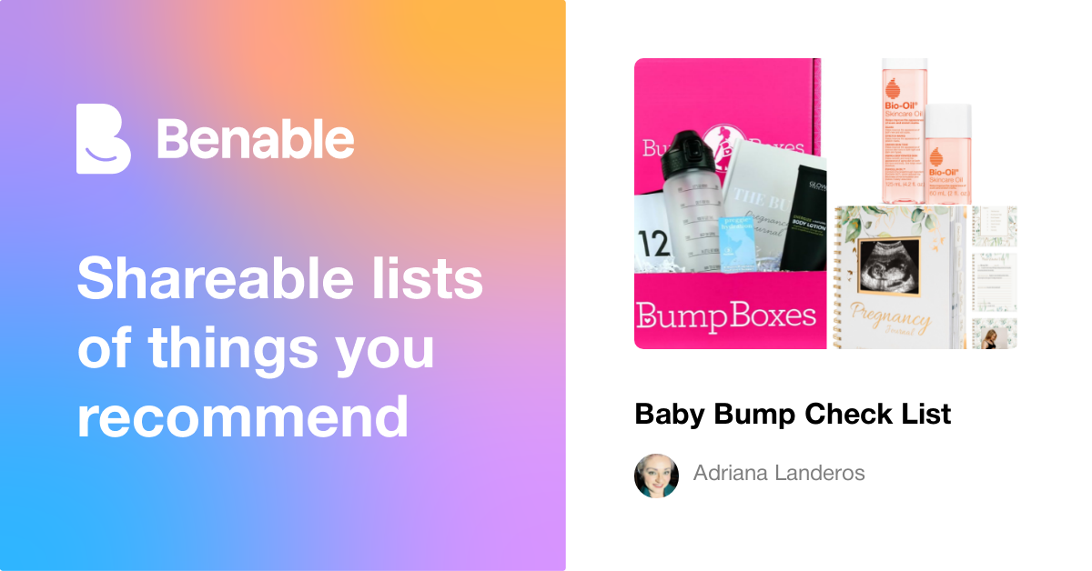 Baby Bump Check List