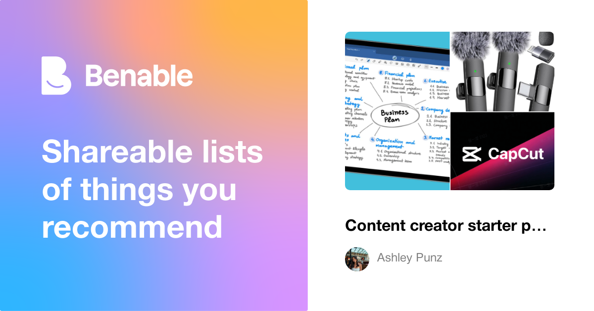 Content creator starter pack
