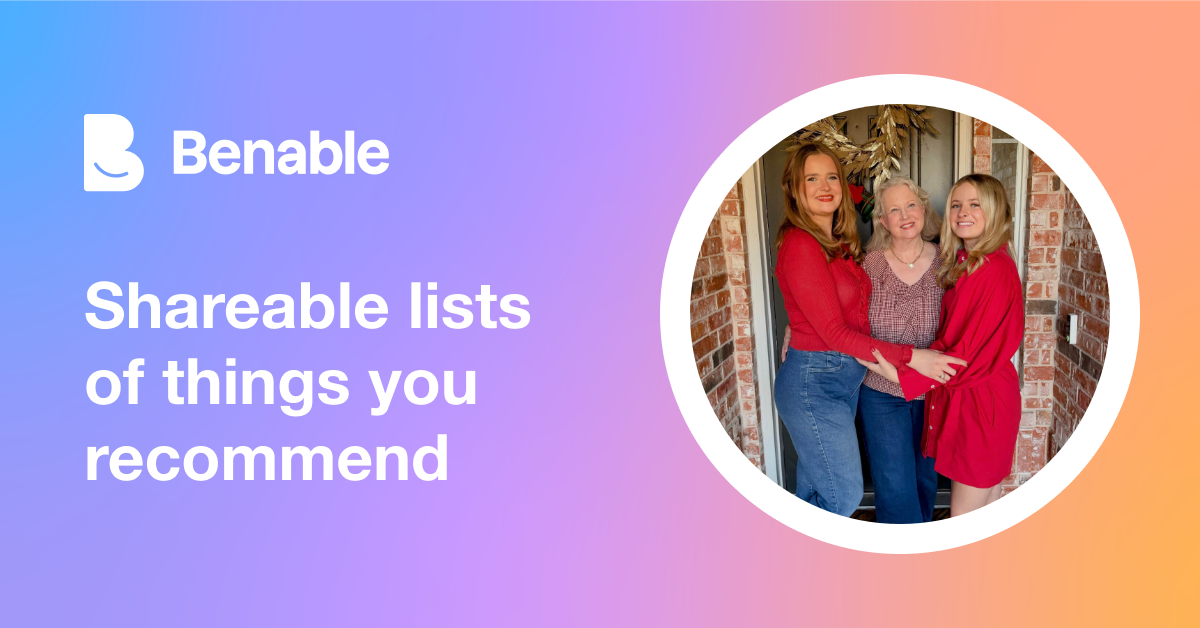 Everything @buddysue (Susan H) recommends - Benable