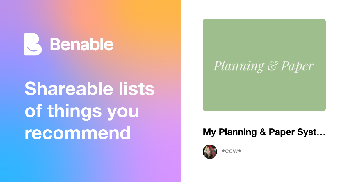 My Planning & Paper System