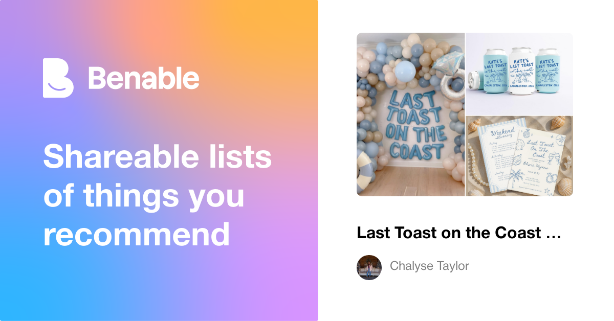 Last Toast on the Coast Bachelorette Party Recommendations!