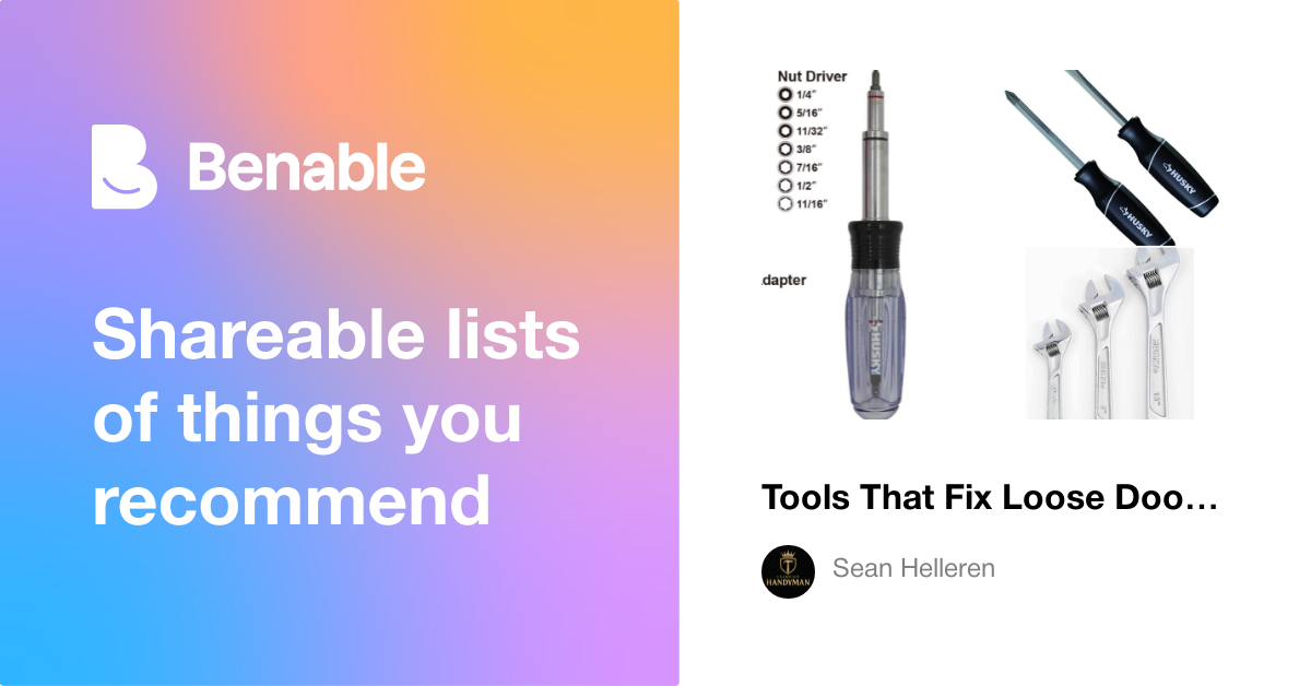 Tools That Fix Loose Doors, Hinges & Handles