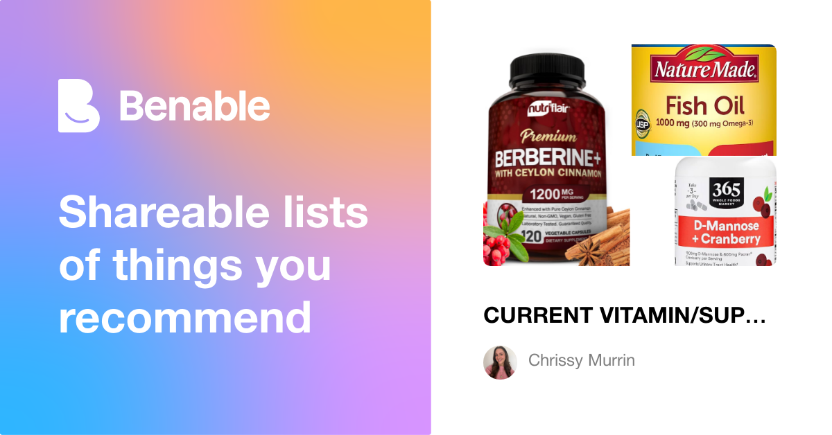 CURRENT VITAMIN/SUPPLEMENT LINEUP ‼️