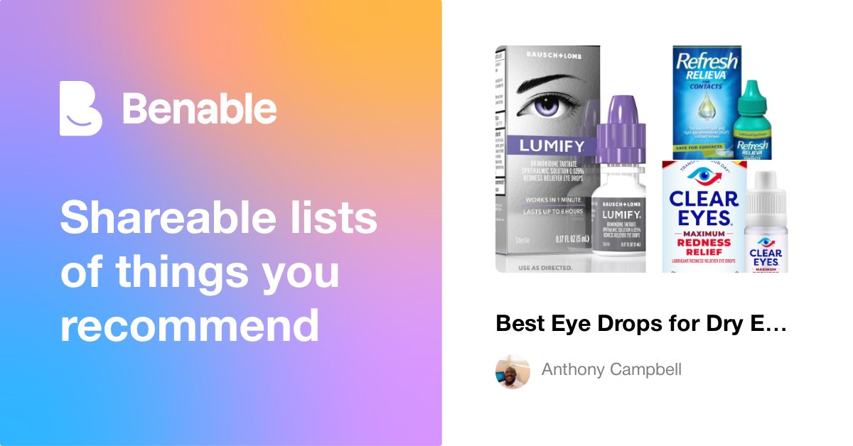 Eye Drops that really help with dry eye.