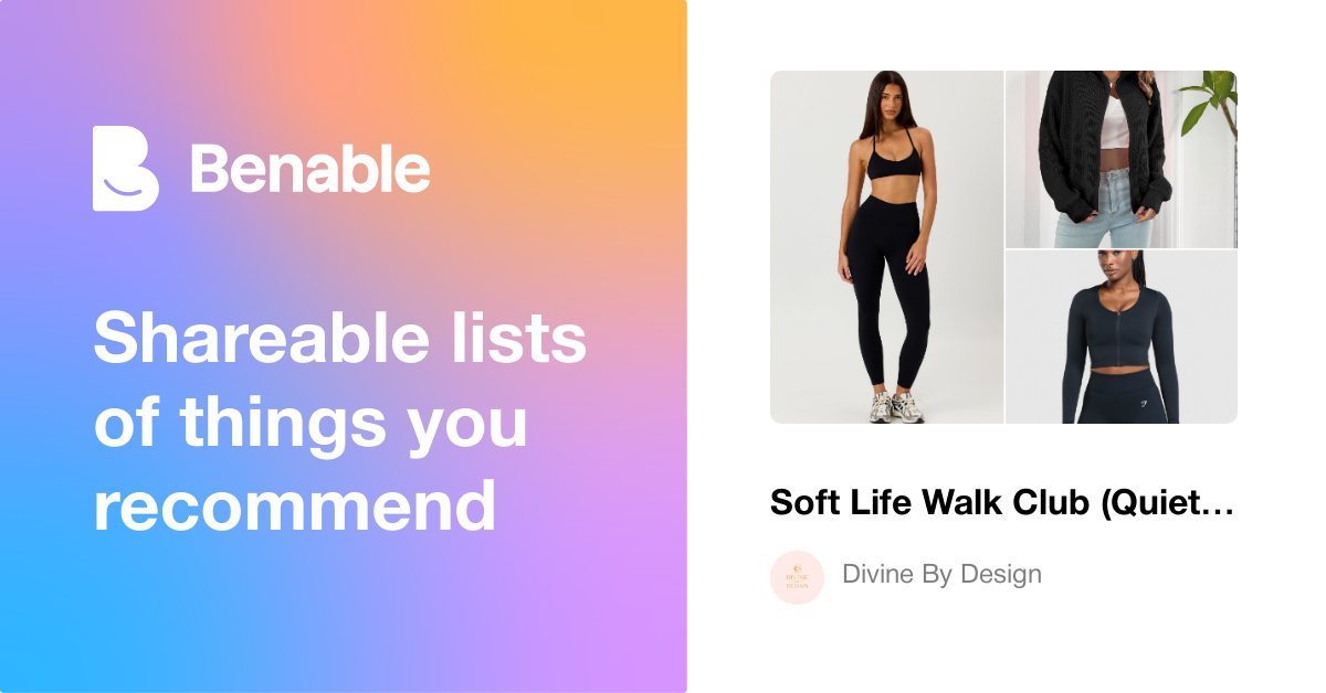 Soft Life Walk Club (Quiet Luxury Athleisure)
