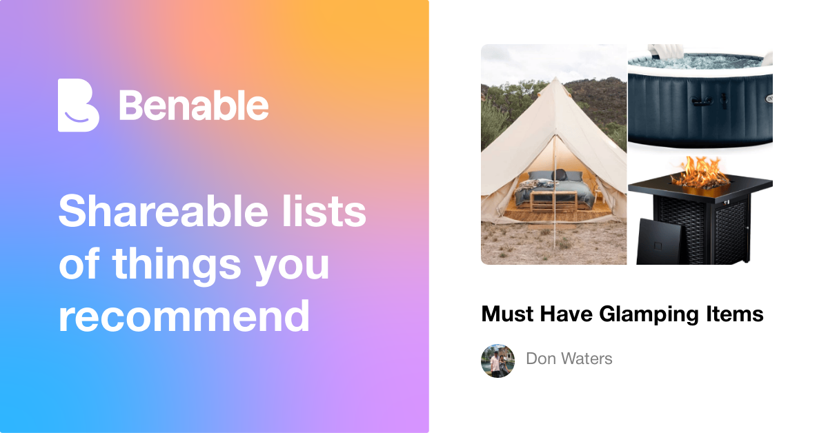 Must Have Glamping Items