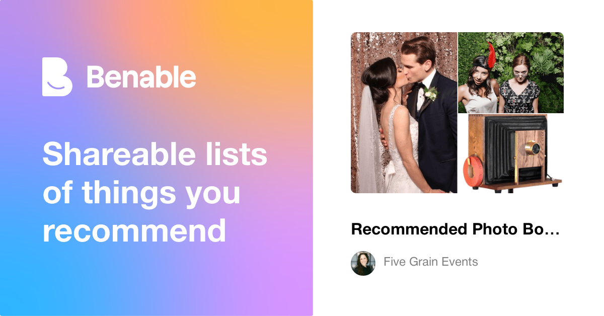 Recommended Photo Booth List