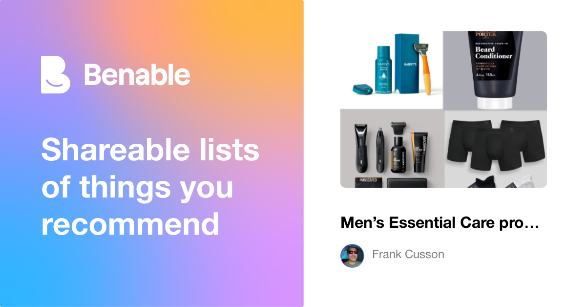 Men’s Essential Care products