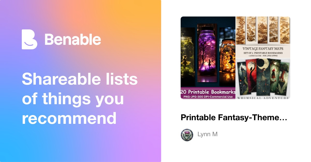 Printable Fantasy-Themed Bookmarks