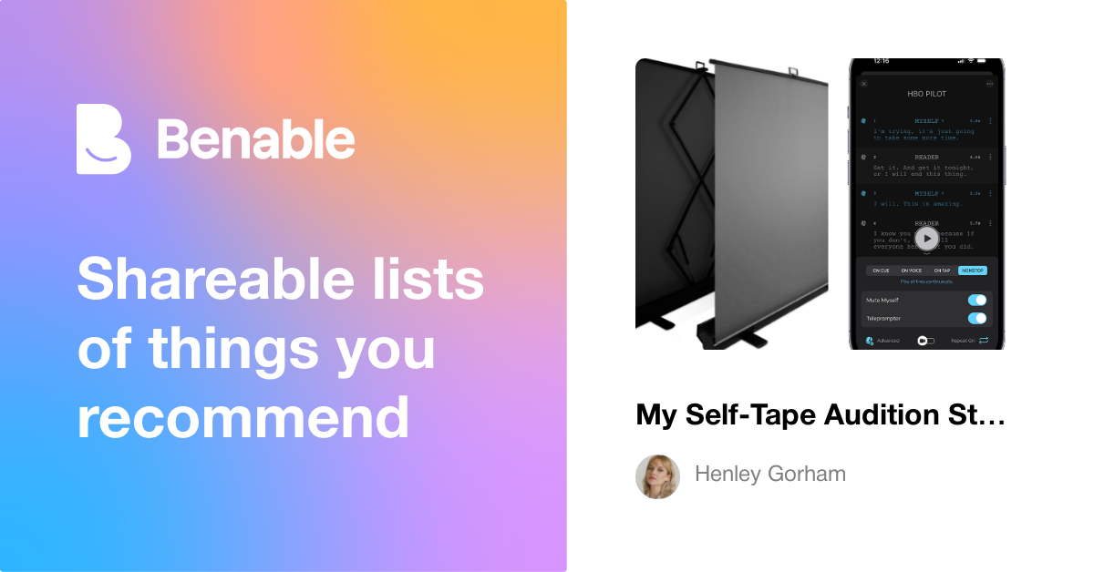 My Self-Tape Audition Studio: Best Equipment for Pro Results