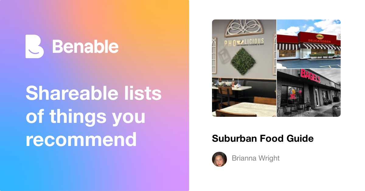 Suburban Food Guide 🍽️
