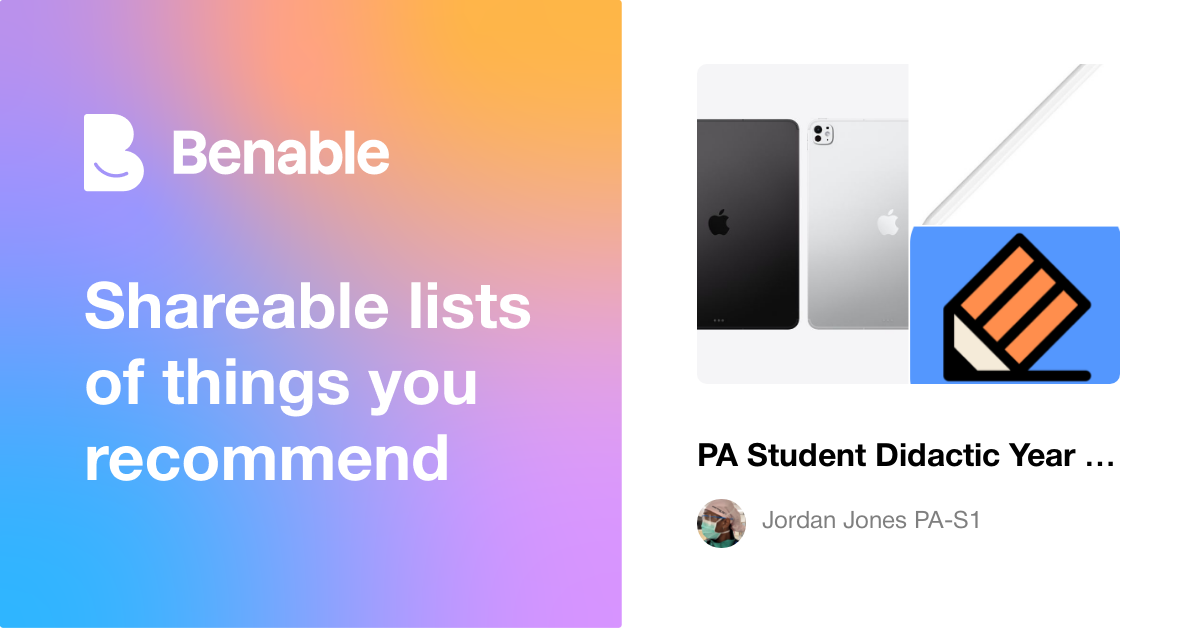 PA Student Didactic Year Essentials (Study Tools & Daily Must-Haves)