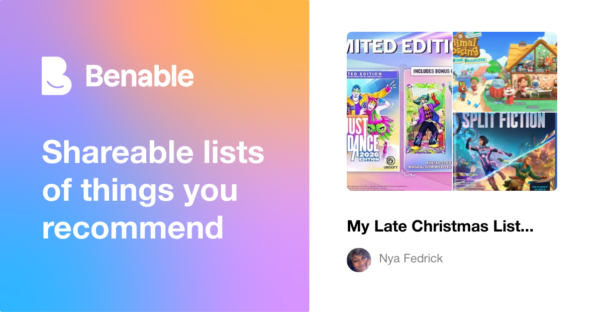 My Late Christmas List...