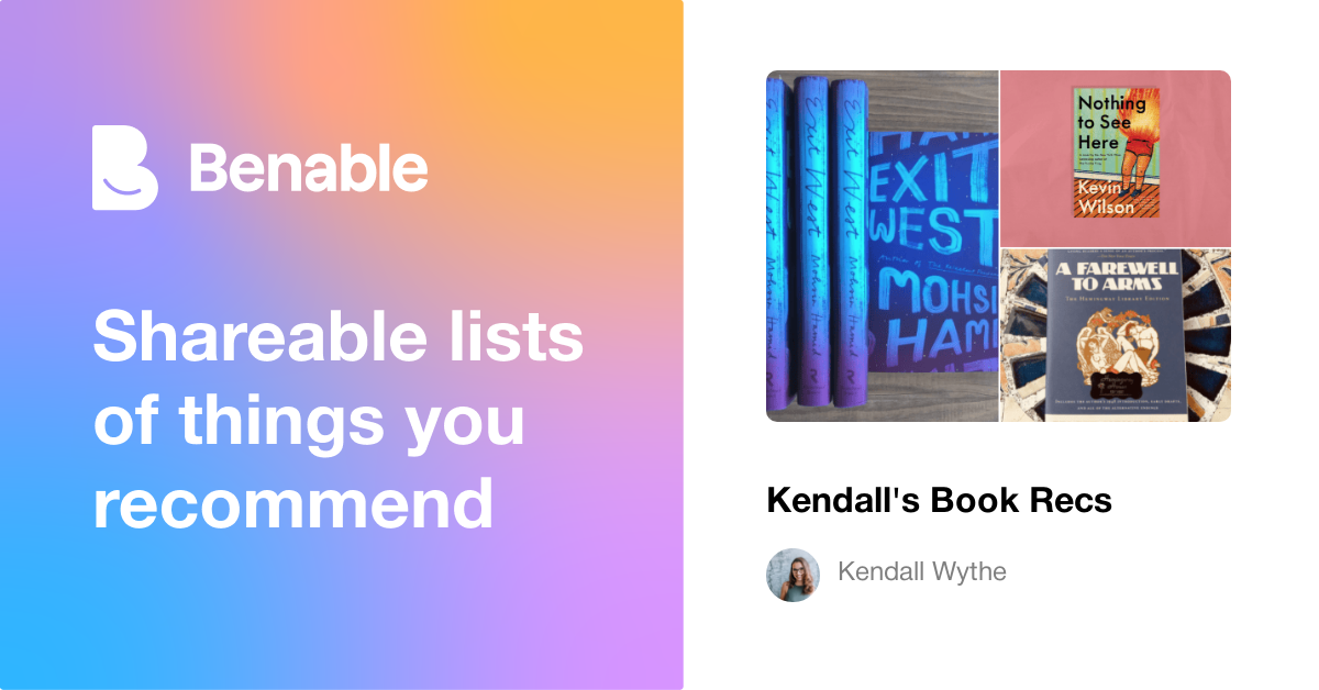 Kendall's Book Recs