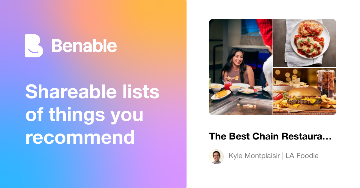 The Best Chain Restaurants PERIOD.