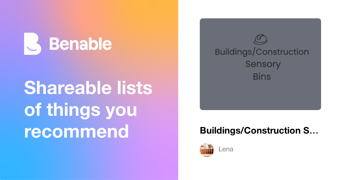 Buildings/Construction Sensory Bins