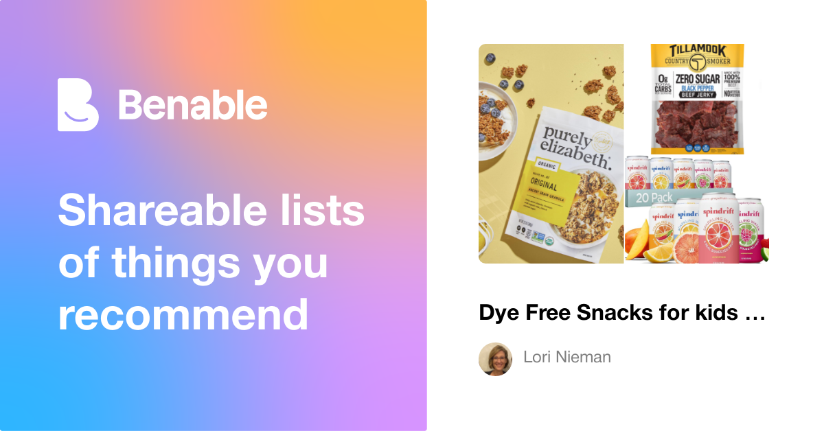 Dye Free Snacks for kids and adults